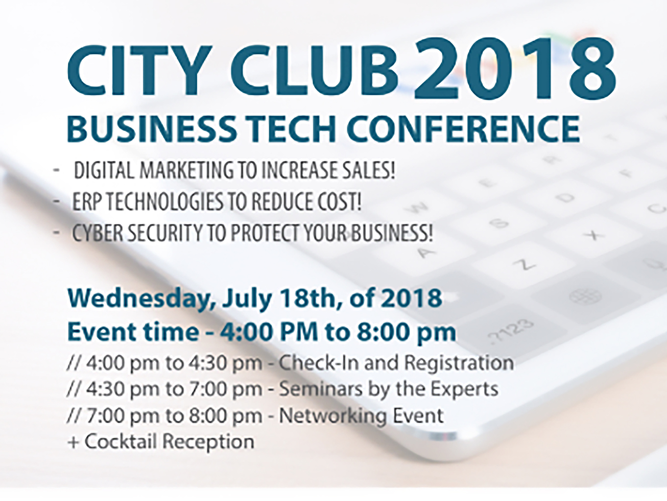 City Club Tech Conference 2018 | July 18th - Cybertegic: Google ...